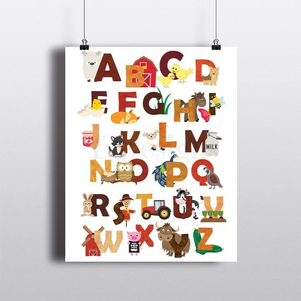 Farm Alphabet Print, Alphabet, Nursery Decor, Baby Nursery, ABCs – Y ...