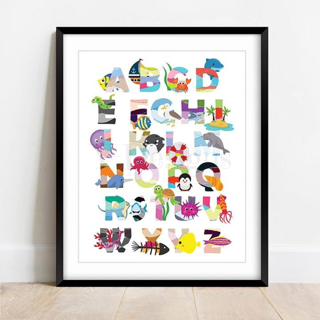 Ocean Print, Alphabet, Nursery Decor, Baby Nursery, ABCs – Y-Designs