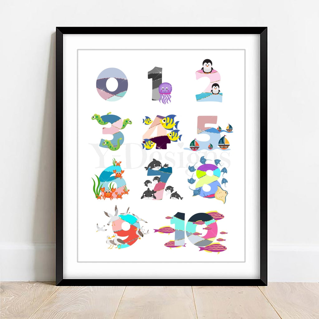 Ocean Print, Alphabet, Nursery Decor, Baby Nursery, ABCs – Y-Designs