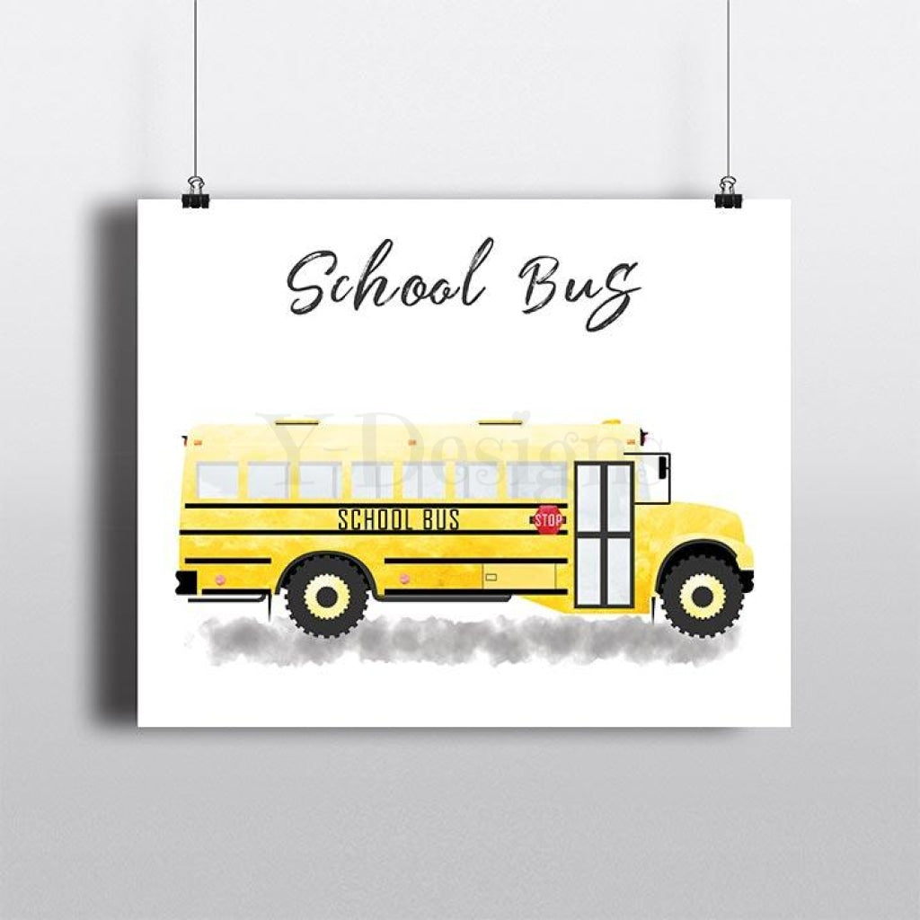 School Bus Art, Nursery Decor, Toddler Boys Room, Toddler Girls Room ...