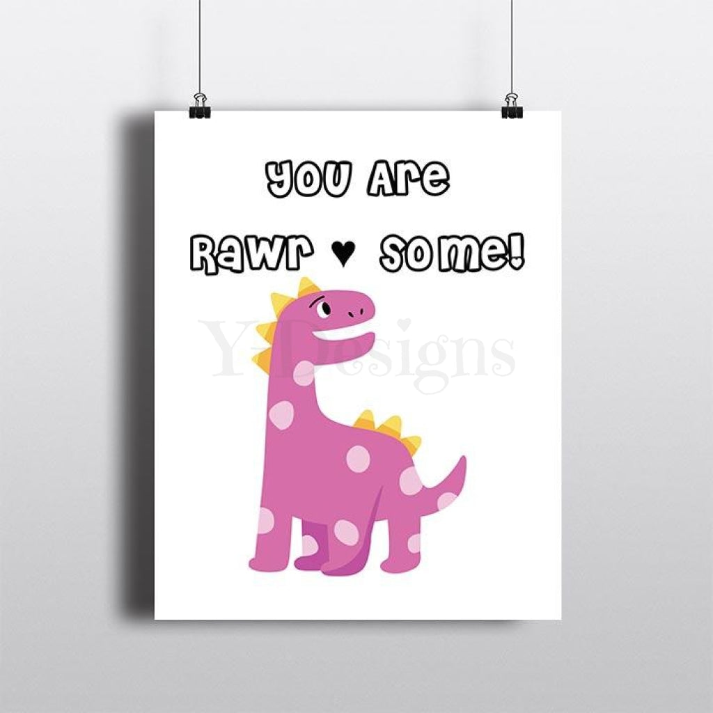 Dinosaur Wall Art - You Are Rawr-Some – Y-Designs
